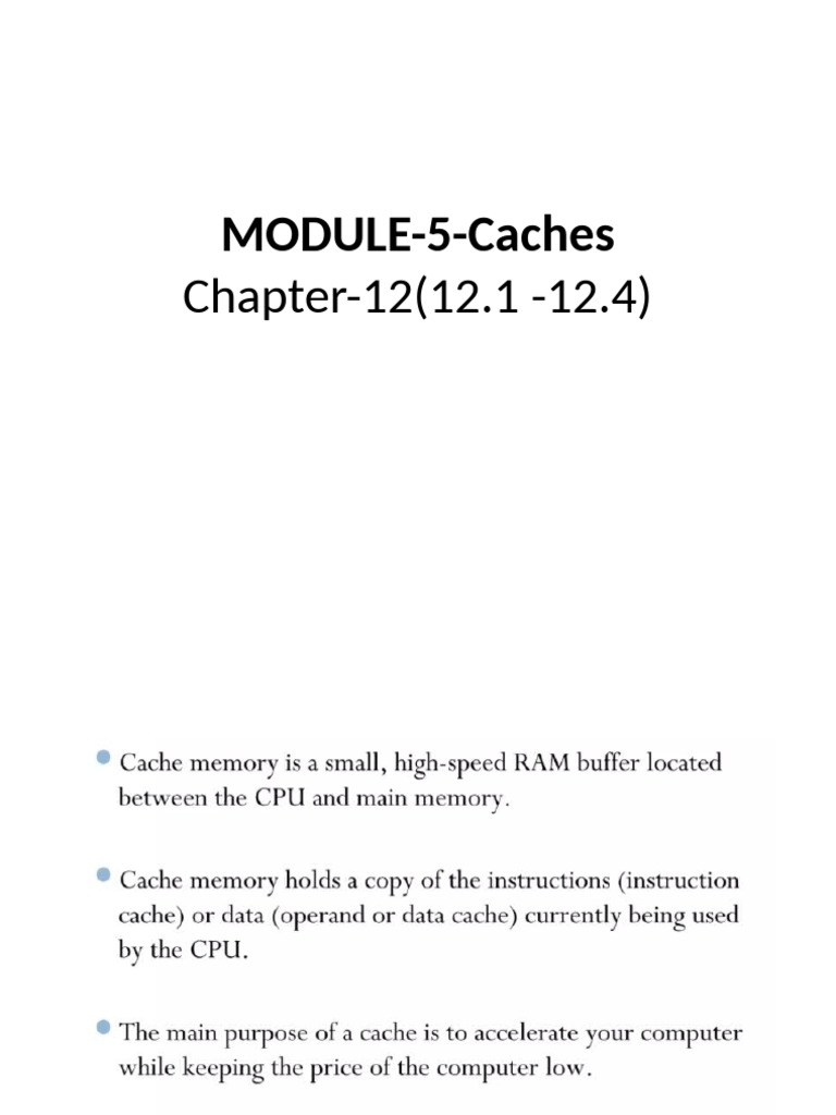 Module 5 Caches | PDF