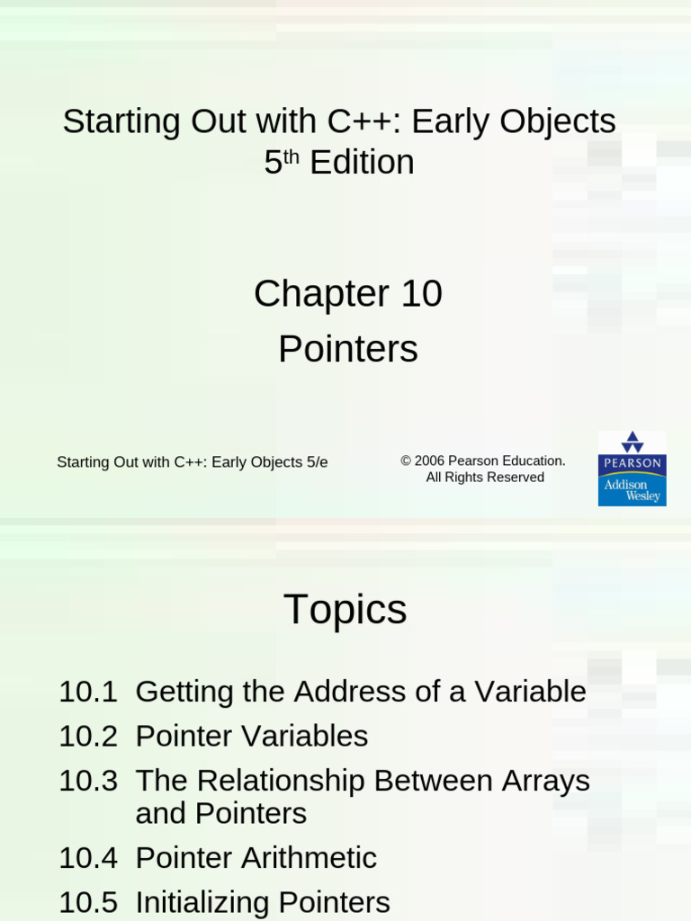 Chapter Pointers | PDF Chapter Pointers | PDF