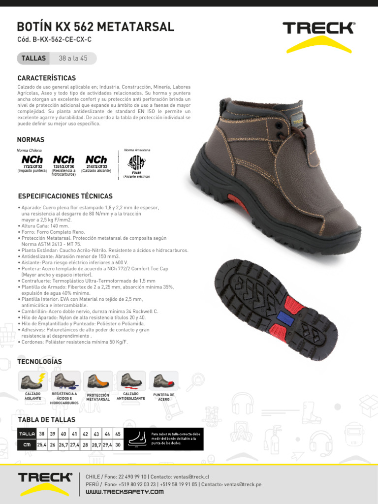 Zapato de seguridad Treck KX 562 | PDF