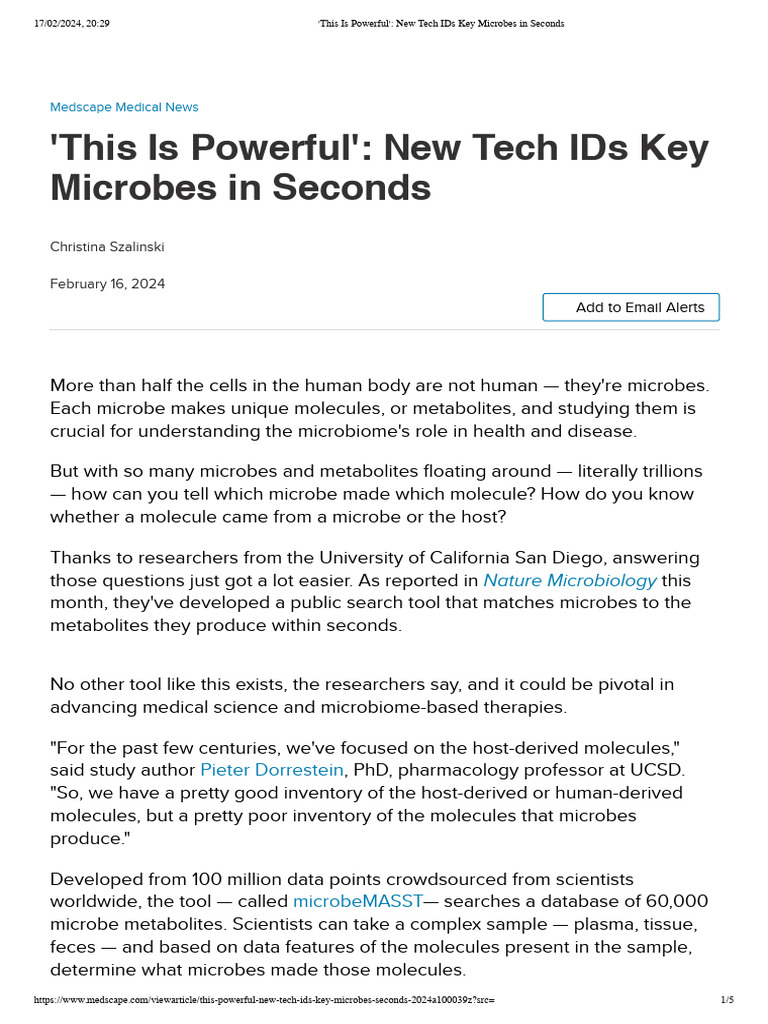 'This Is Powerful' - New Tech IDs Key Microbes in Seconds | PDF