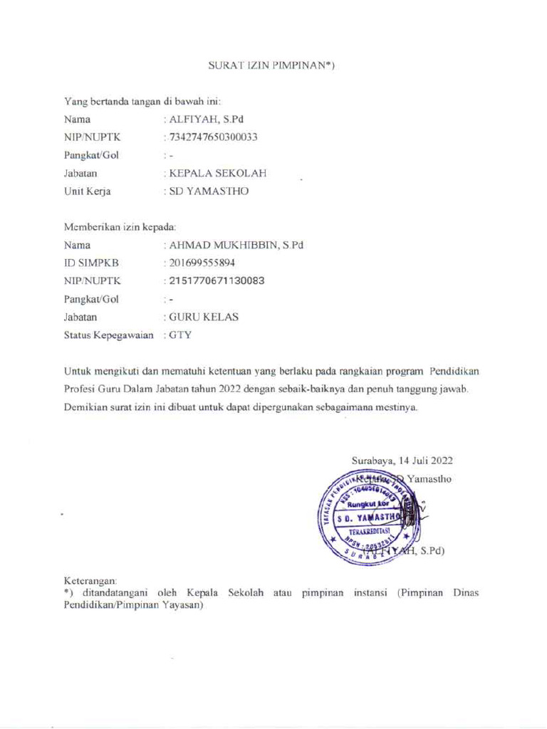 Ijin Pimpinan Ibin | PDF