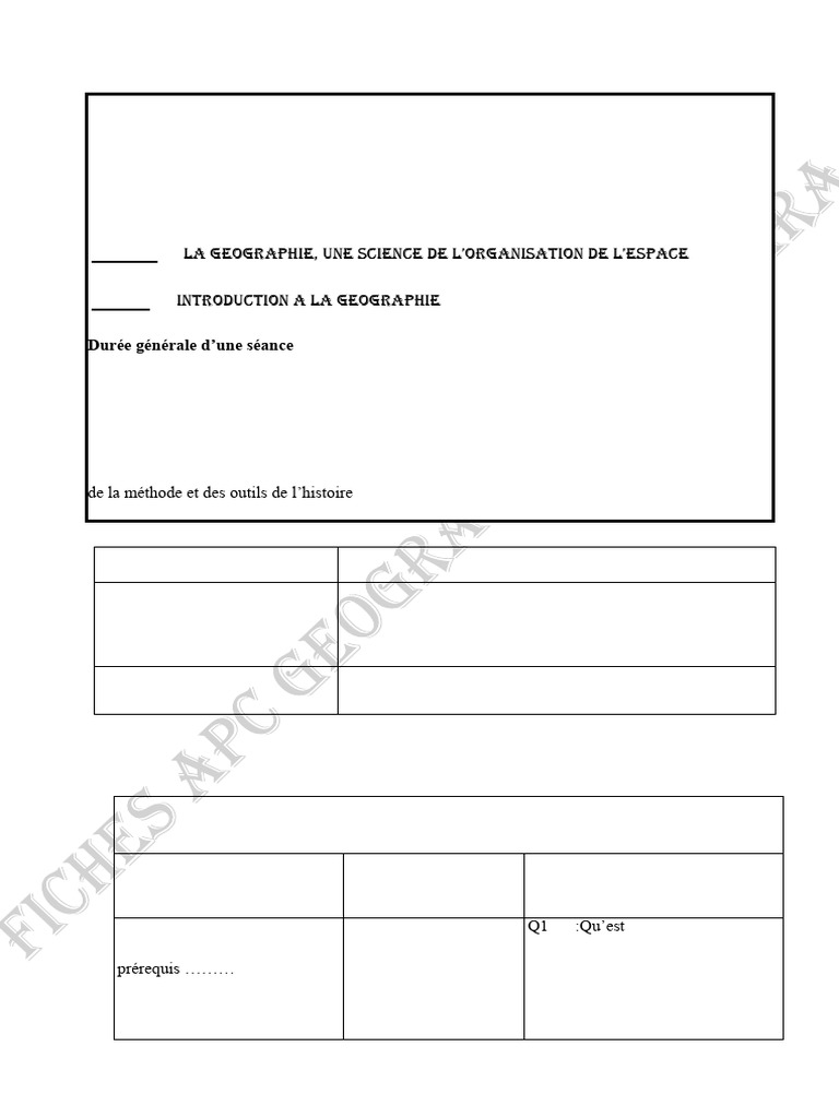 Fiches Apc Geo Seconde Iesg Kara | PDF