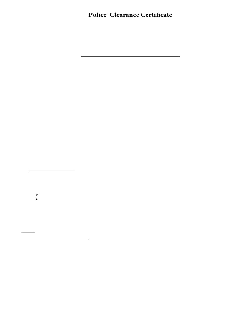 Police Clearance Form Sample | PDF