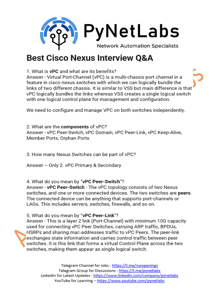 Cisco Nexus Interview Questions PDF 1722954474 | PDF