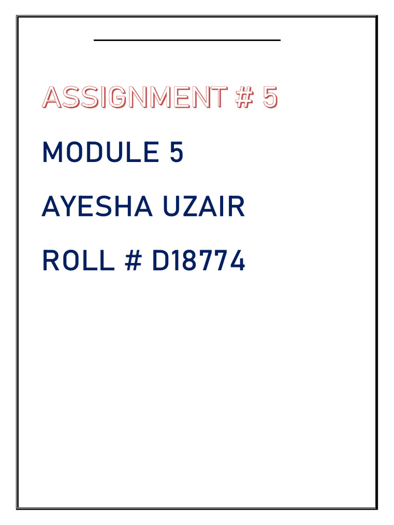 Module 5 Assignment D18774 | PDF