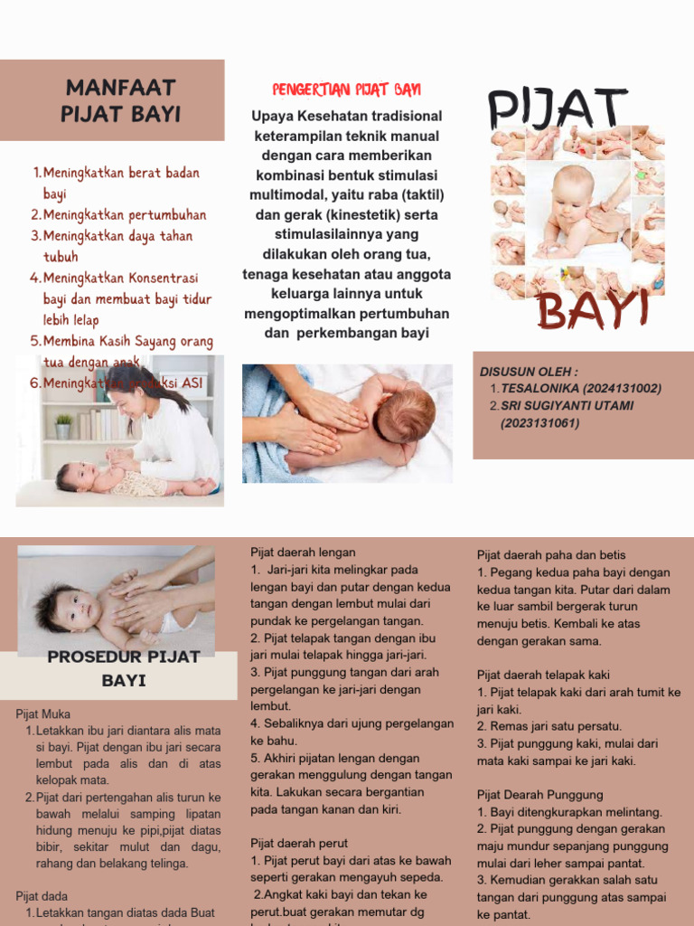 Leaflet Pijat Bayi | PDF | Self-Improvement | Wellness