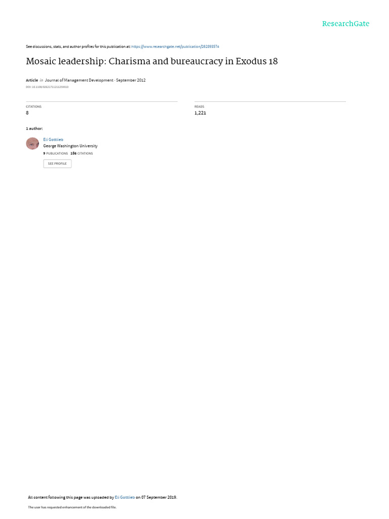 Gottlieb 2012 Mosaic Leadership | PDF