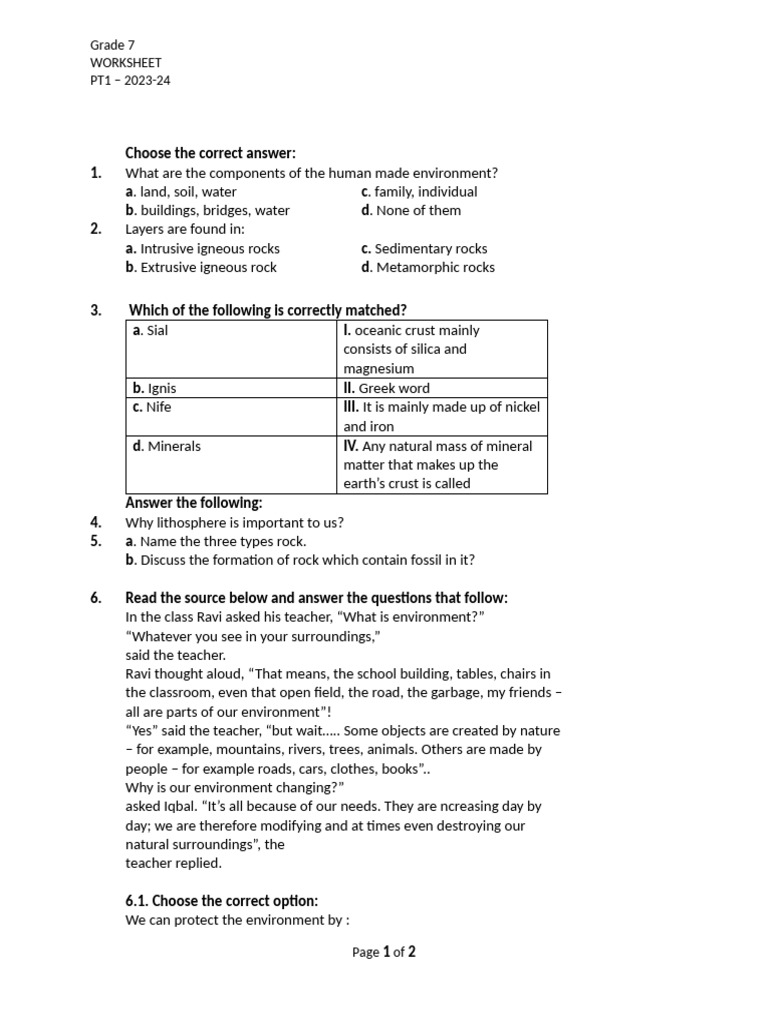 Worksheet 7 | PDF