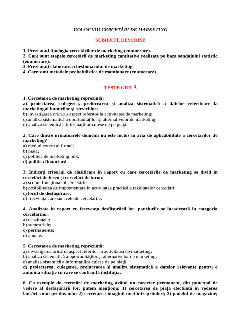 Colocviu CMK FB III | PDF