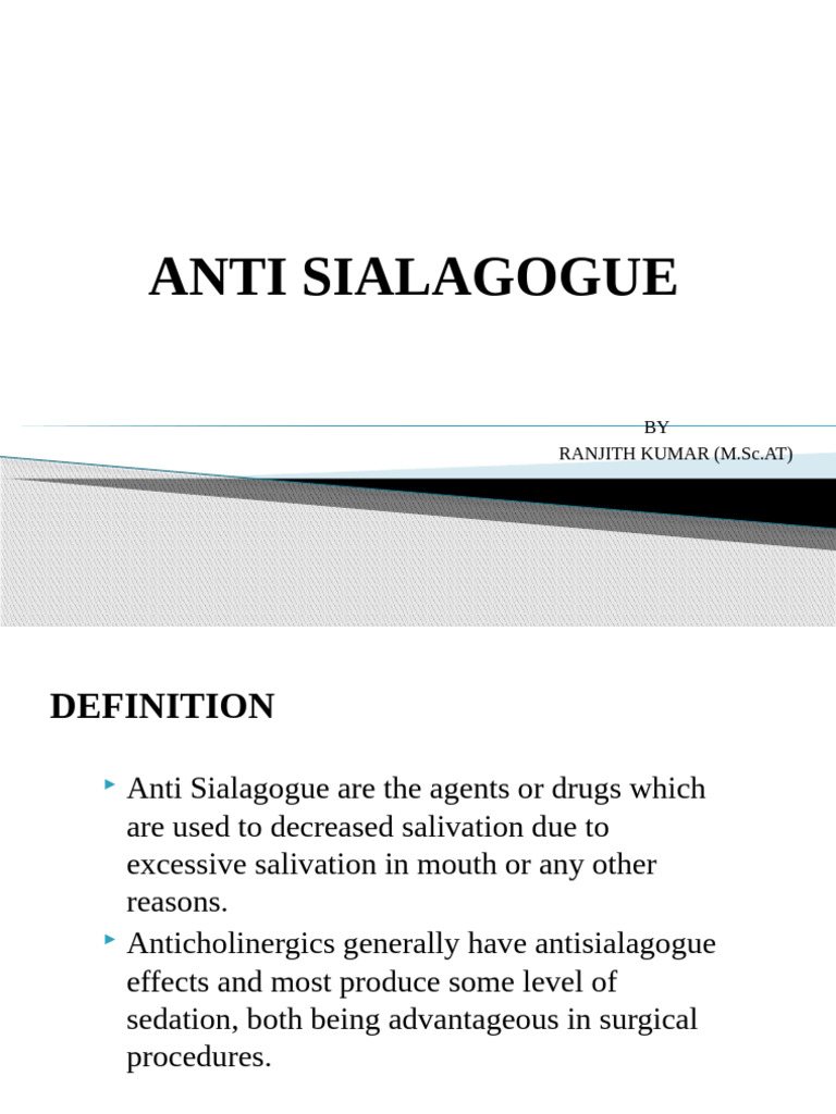 Anti Sialagogue | PDF
