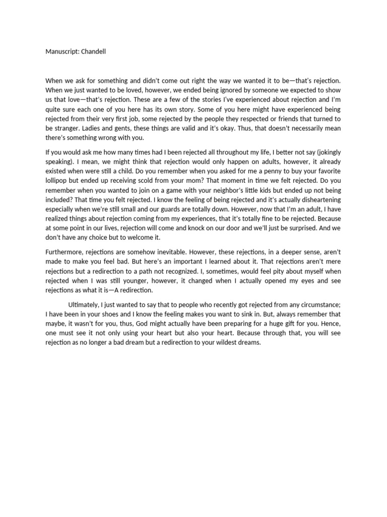 Chandell Speech | PDF