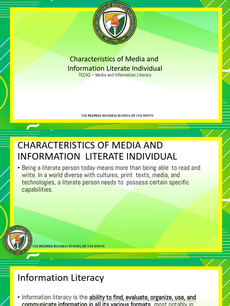 Characteristics of Media and Literate Individual | PDF