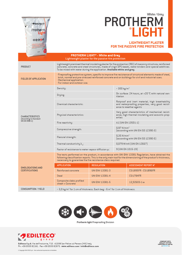 Technical Data Sheet Protherm Light R | PDF