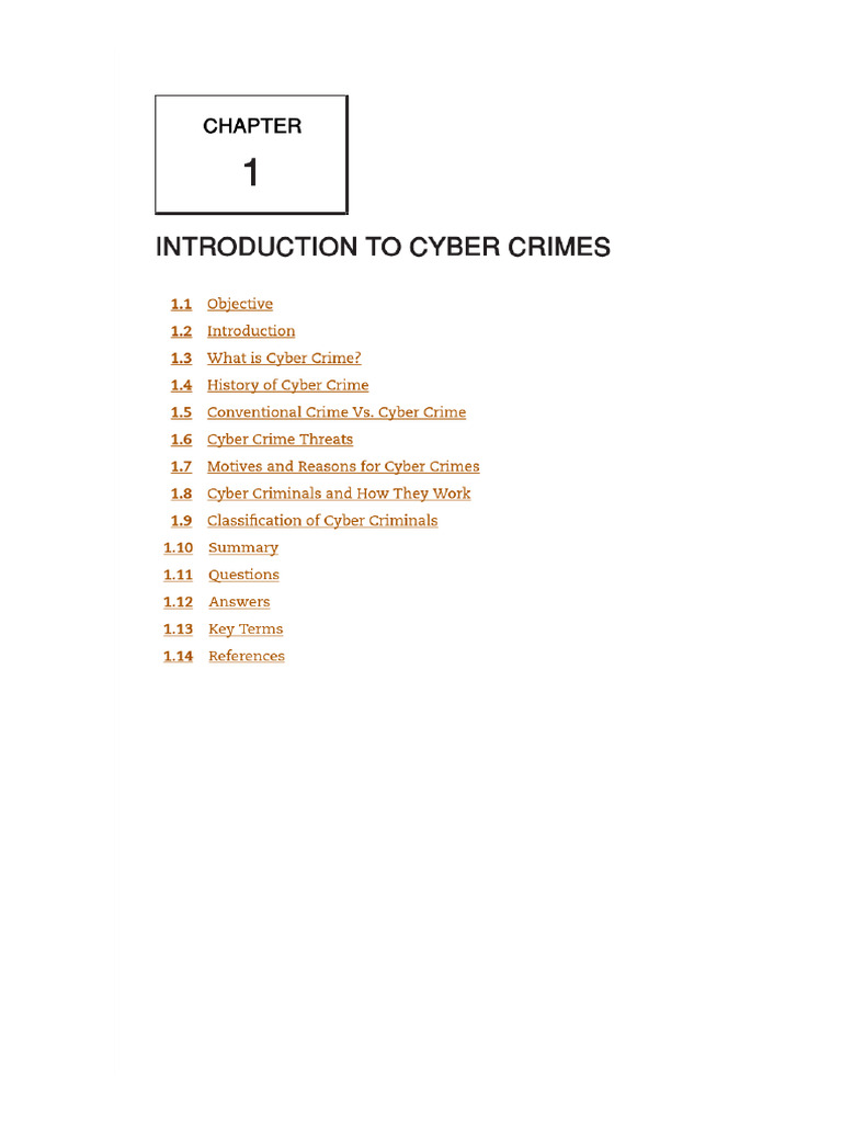 Chapter 1 - Introduction To Cyber Crimes | PDF