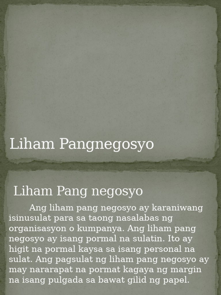 Liham Pangnegosyo | PDF