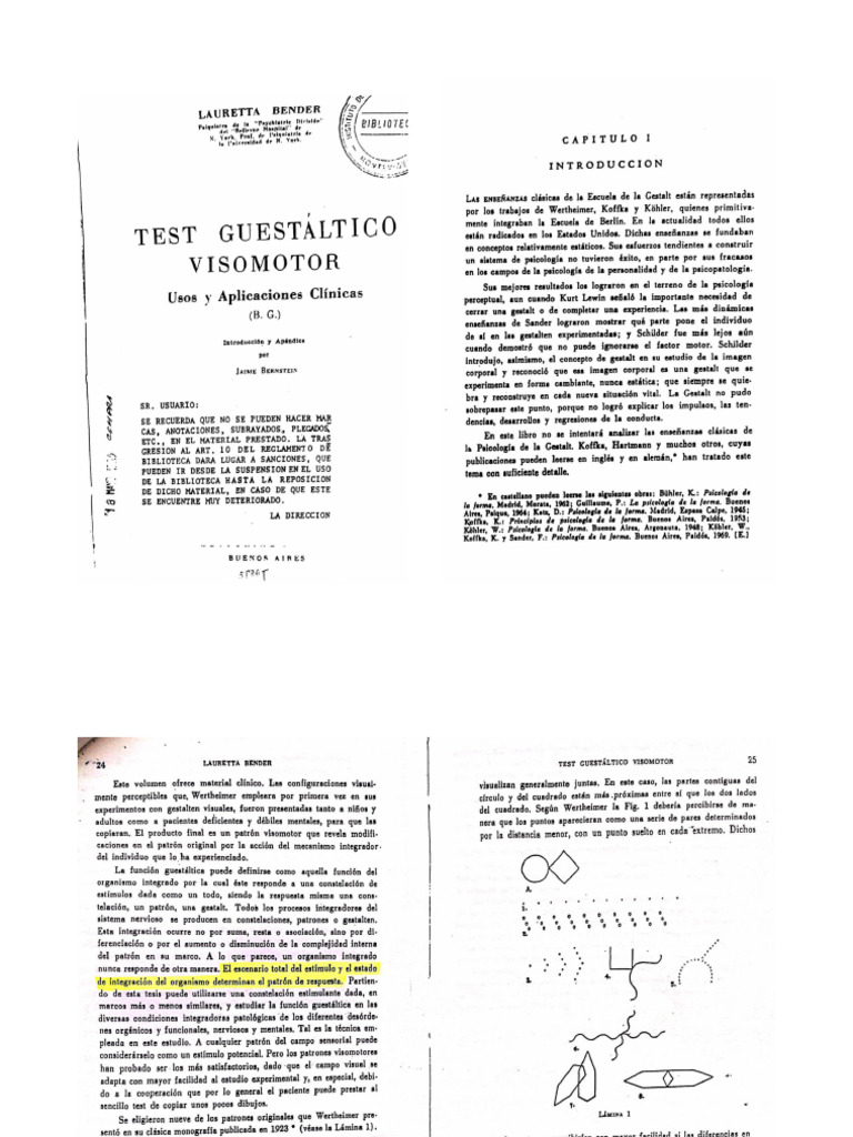 Bender, L. (1975) Introducción Al Test de Bender | PDF