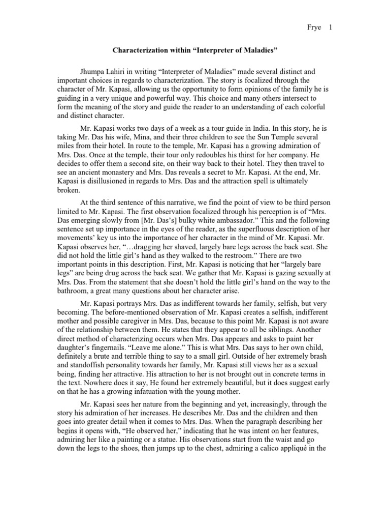 Interpreter of Maladies Character Is at Ion | PDF