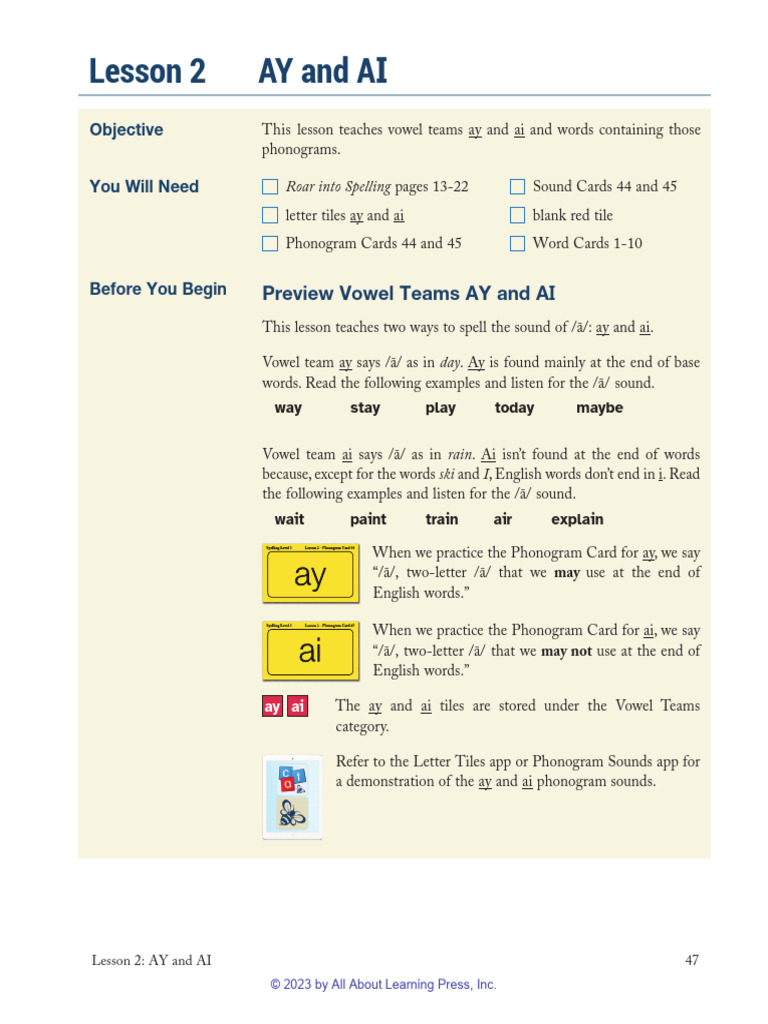 Aas L3 TM Lesson 02 | PDF