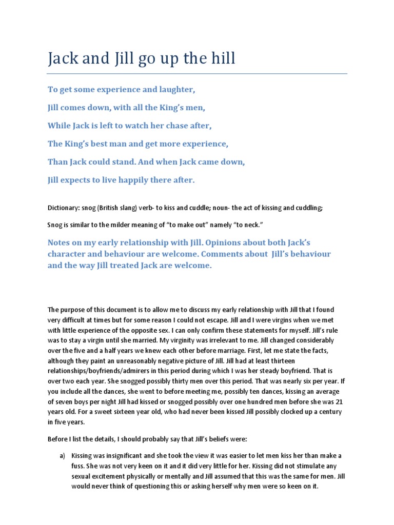 Jack and Jill Go Up The Hill | PDF | Anxiety | Romance (Love)