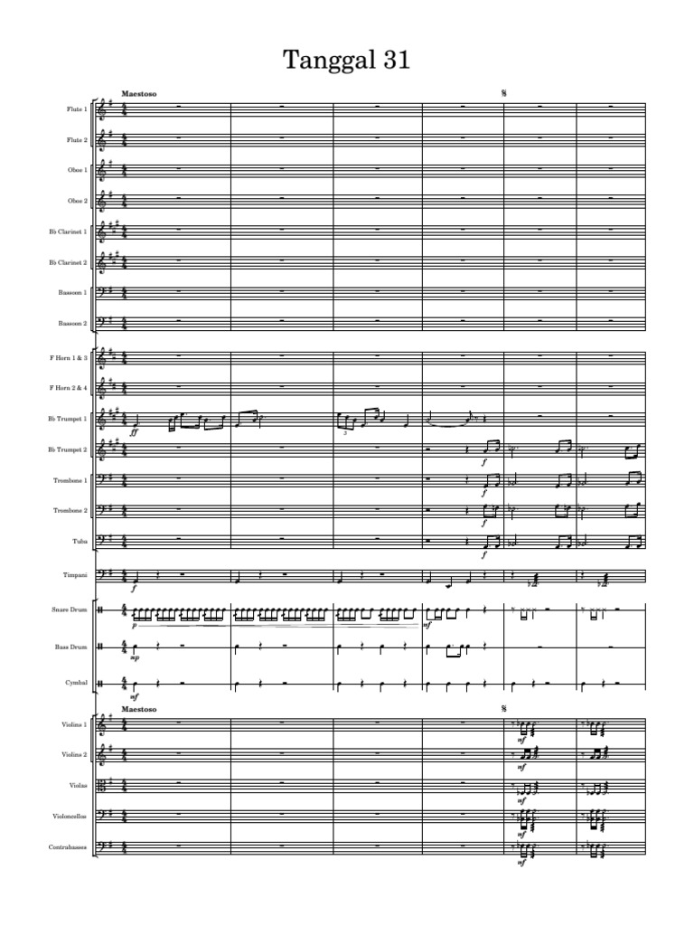 Tanggal 31 Lagu Patriotik Malaysia Arranged in Orchestral | PDF