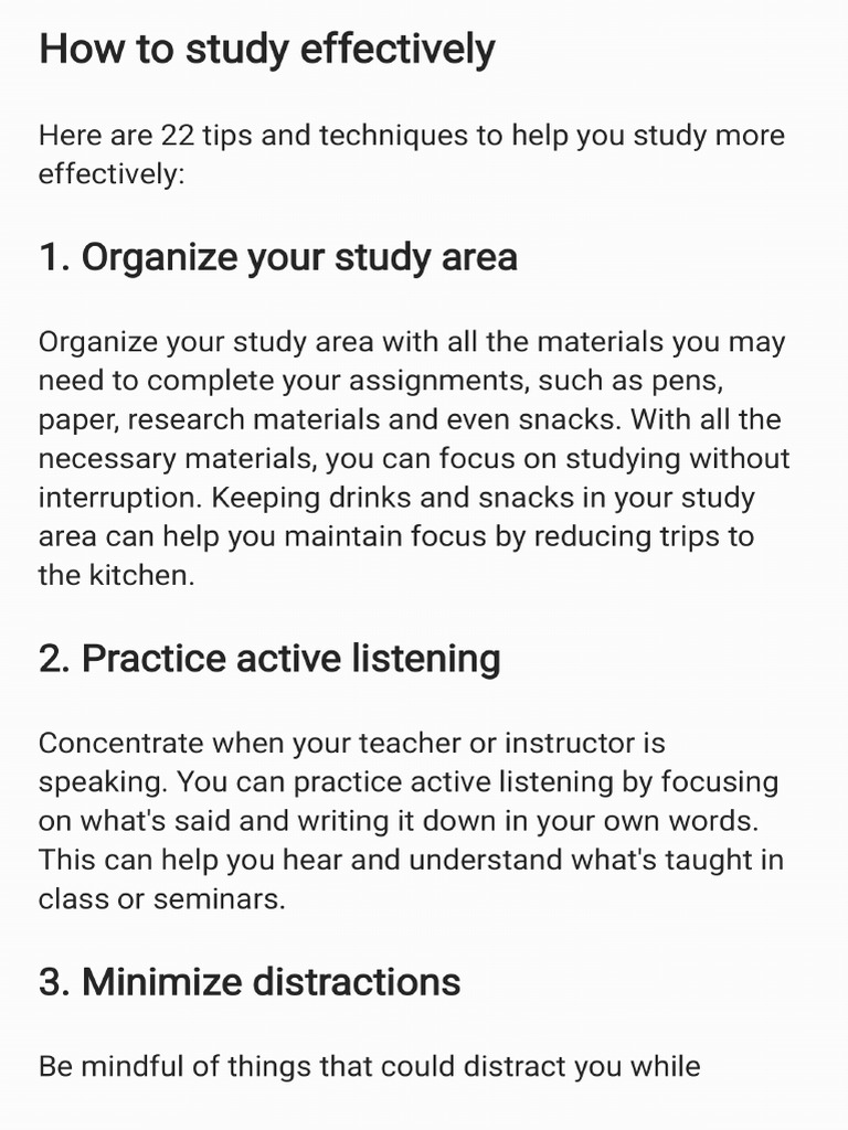 22 Good Study Tips !!! | PDF