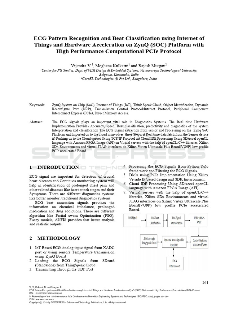 ECG Pattern Recognition and Beat Classification Using Internet of | PDF