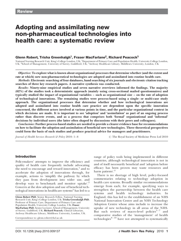 Adopting and Assimilating New Non Pharma | PDF