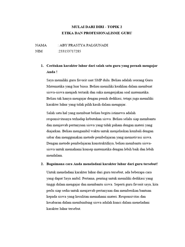 Mulai Dari Diri-T2 Etika | PDF