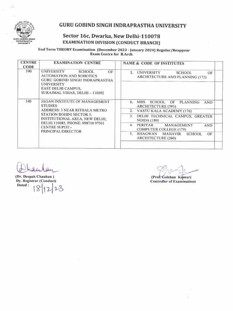 Exam Center For MBS SPA Students | PDF