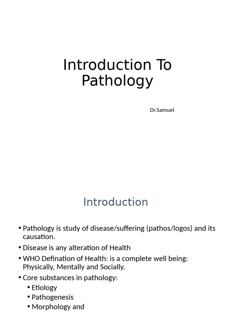 1-Introduction To Pathology | PDF | Pathology | Biopsy