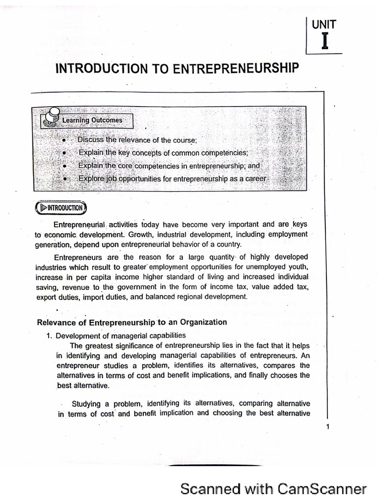 Introduction To Entrepreneurship | PDF
