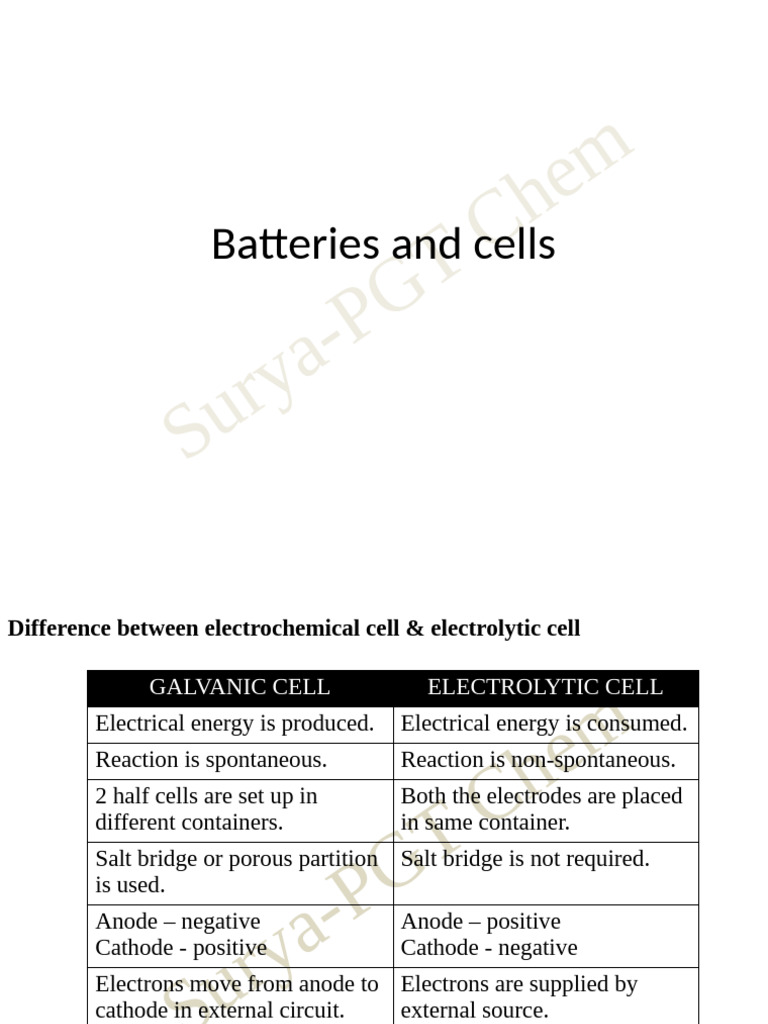 Batteries and Cells | PDF