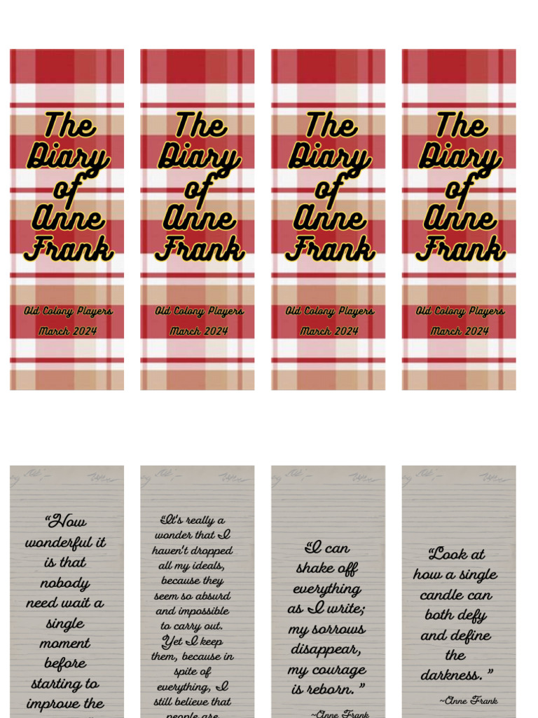 anne frank bookmarks | PDF
