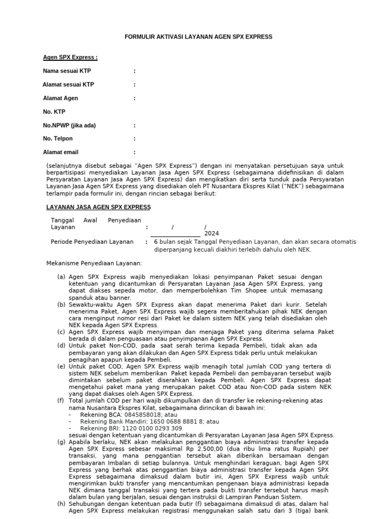 (Clean 091123) 20230831 - TOS Agen Shopee Xpress (SCP) - Individu - ID ...