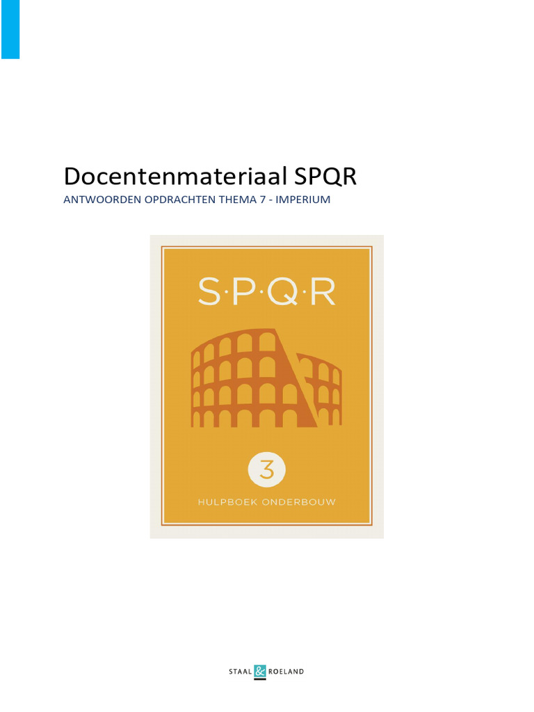 SPQR OB Herz T7 Antwoorden Opdrachten | PDF