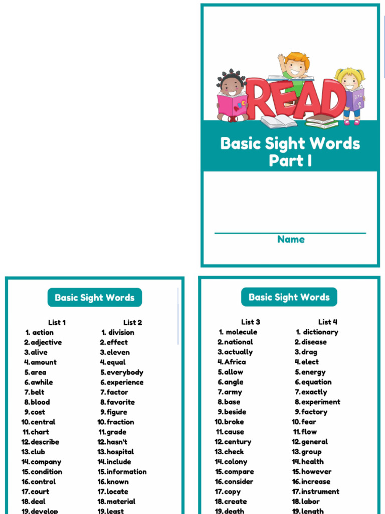 Sight Words Booklet | PDF