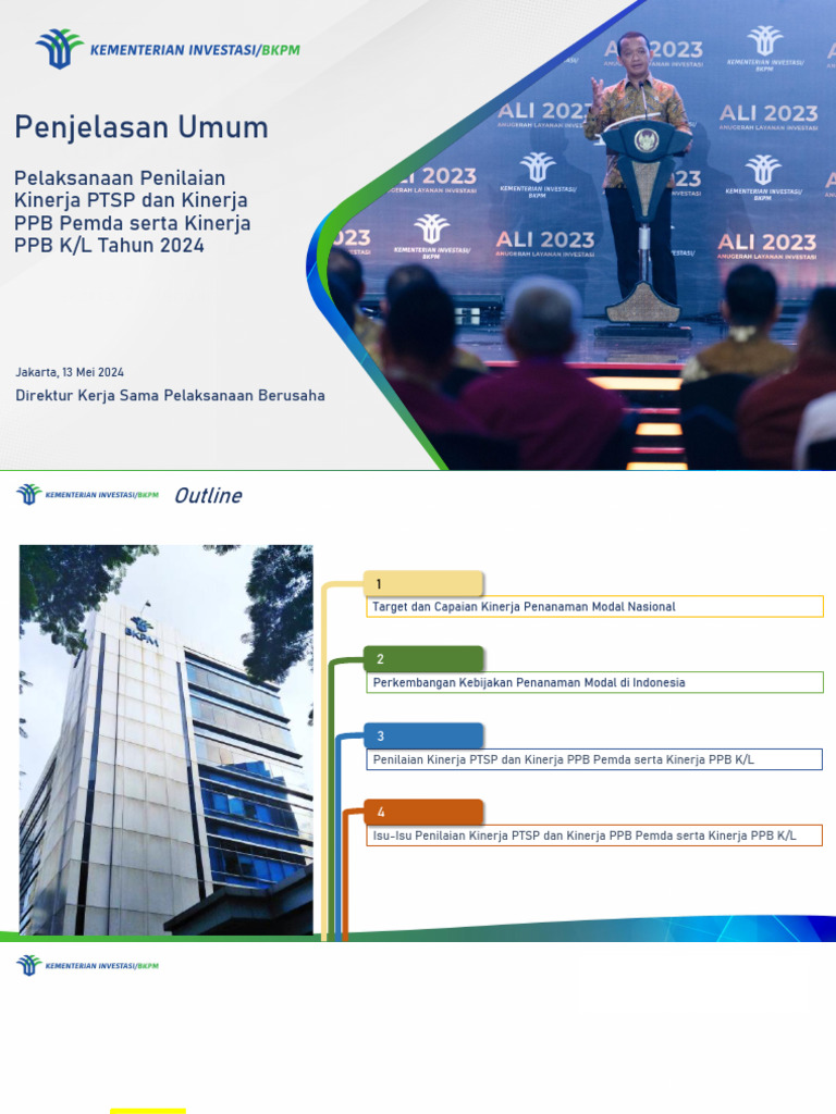 Penjelasan Umum Penilaian Kinerja PTSP Dan Kinerja PPB Pemda Serta Kinerja PPB KL - v1205 | PDF