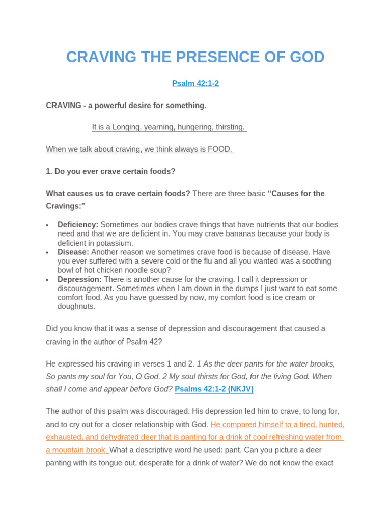 Craving God: A Spiritual Guide | PDF | Worship | Bible