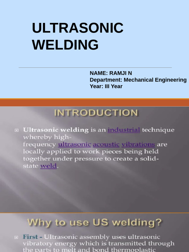 Ultrasonic Welding | PDF