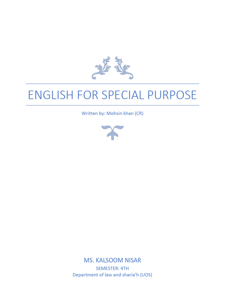 English For Special Purpose Final | PDF