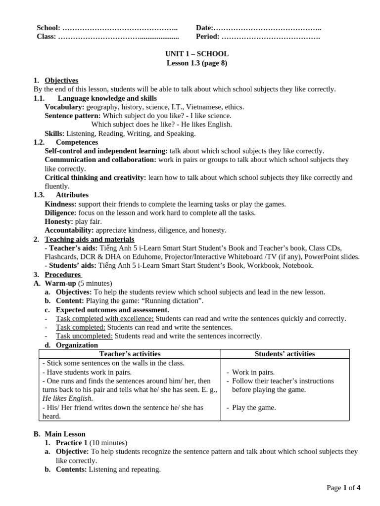 Unit 1 - Lesson 1.3 - Page 8 | PDF