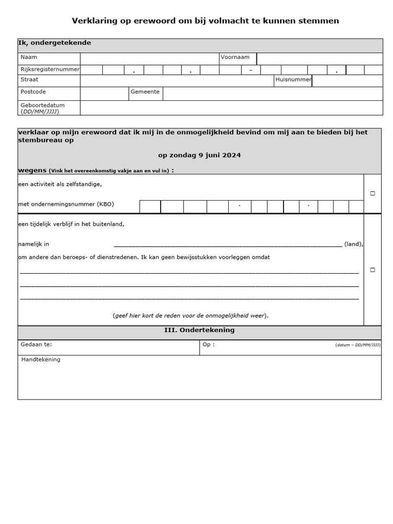 Verklaring Op Eer Formulier: Verklaring Van Eer Vragenlijst – LAKS