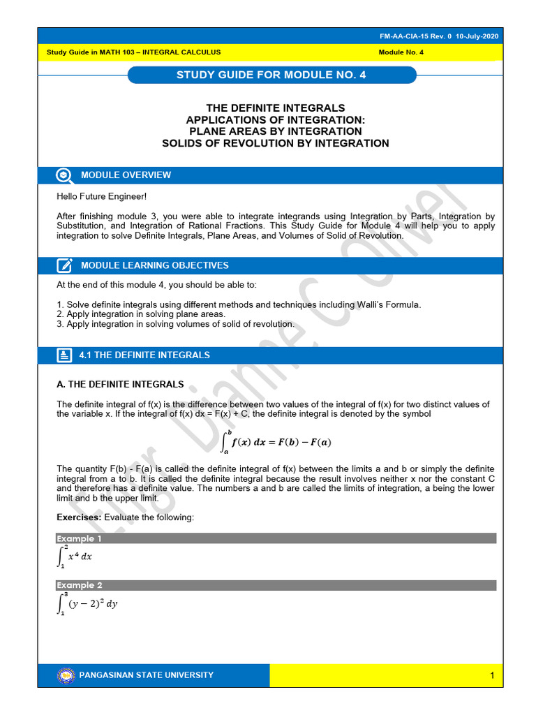 Study Guide 4 Math 103 IC Dianne Oliver | PDF