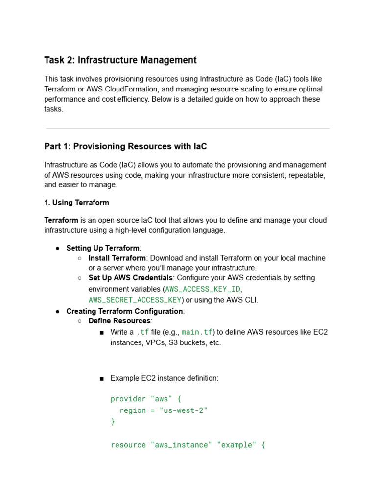 Task02 - Infrastructure Management | PDF | Computer Programming | Business
