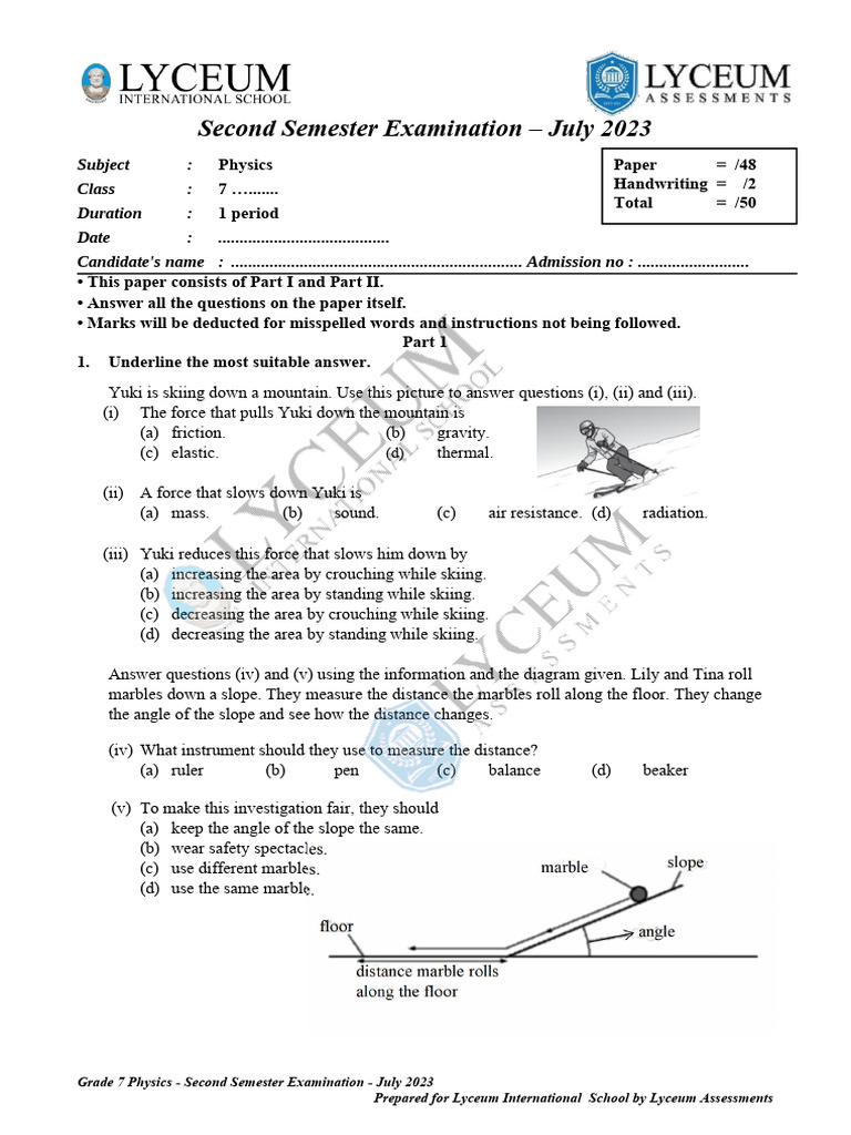 Grade 7 Physics | PDF