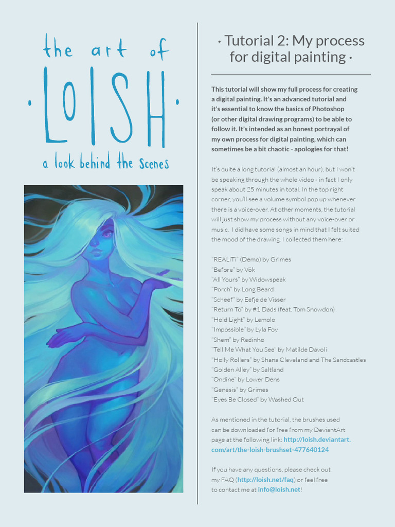 The Art of Loish - Backers Tutorial Video 2 - Digital Painting | PDF