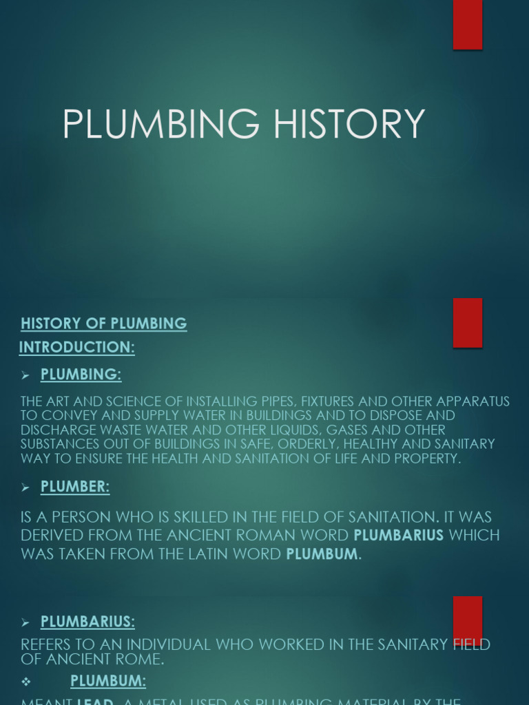 Module 1 Plumbing History | PDF