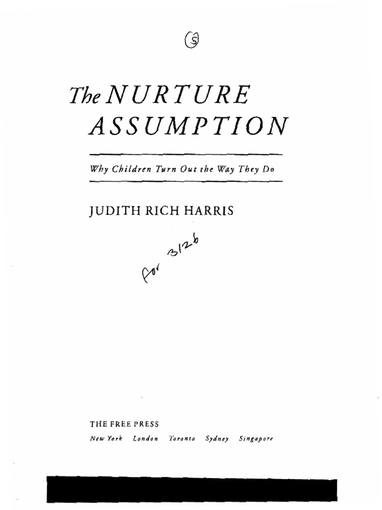 Judith Rich Harris The Nurture Assumption | PDF