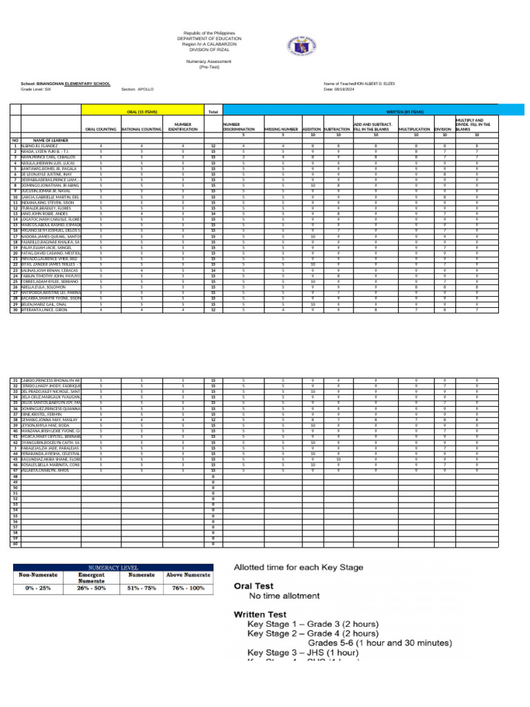NumAt 2024 Pre Test APOLLO | PDF
