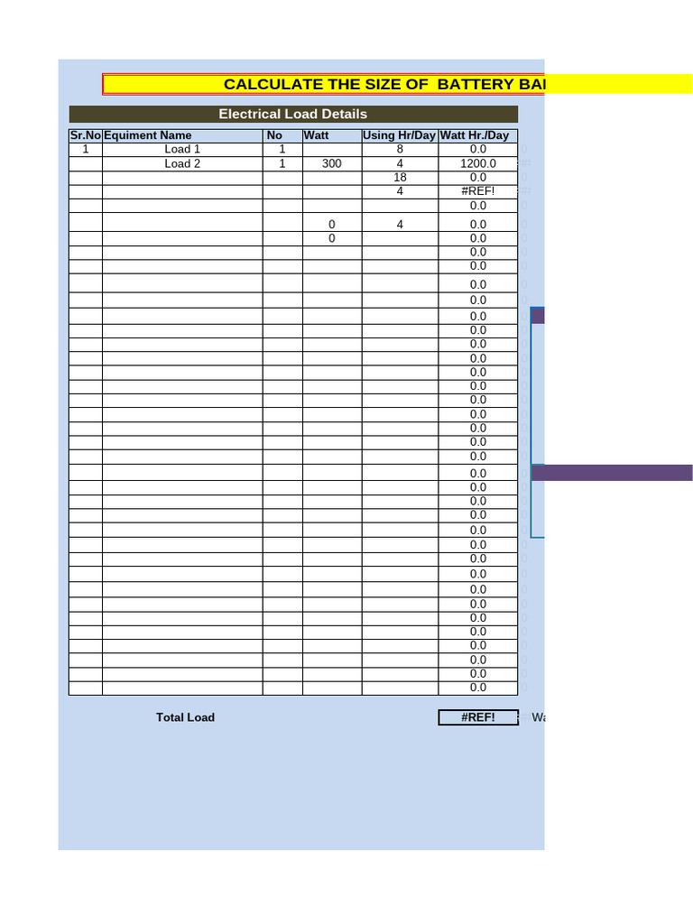 Battery Size Calculator | PDF